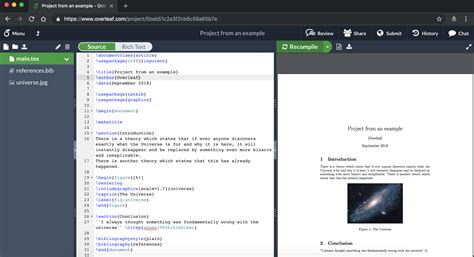 Creating A Document In Overleaf Overleaf Online Latex Editor