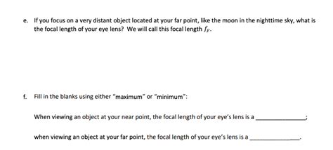 Solved Assume That You Have Normal Vision The Near Point Chegg