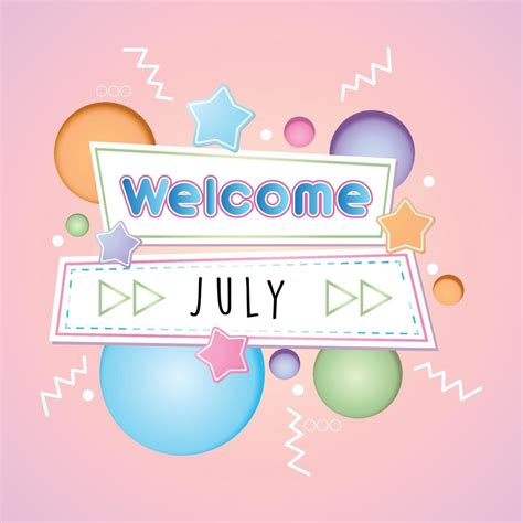 Welcome July Vector For Greeting New Month 11895501 Vector Art At