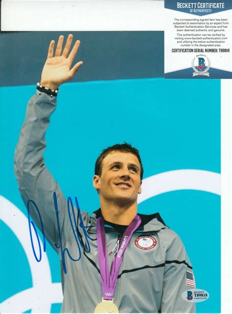 Ryan Lochte Signed 12 X Olympic Swimmer Swimming 8x10 Photo Beckett