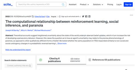 The Computational Relationship Between Reinforcement Learning Social Inference And Paranoia