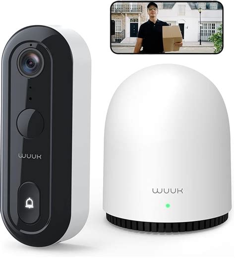 Wuuk Sonnette Vidéo Sans Fil 2 K Hdr Sonnette Intelligente Alimentée