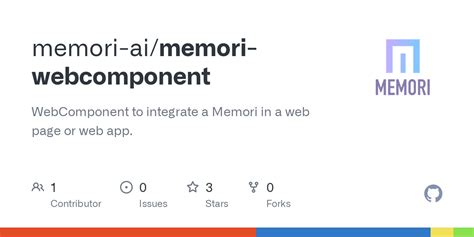 Github Memori Aimemori Webcomponent Webcomponent To Integrate A Memori In A Web Page Or Web App