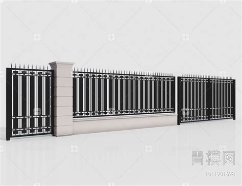 栏杆 栅栏 围墙3D模型 现代VR有灯光有贴图MAX2016栏杆 栅栏 围墙3d模型下载 ID1901628 免费3Dmax模型库 青