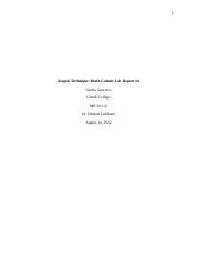 Lab Report 4 Aseptic Technique Broth Culture To Sterile Agar Plate Docx 1 Aseptic