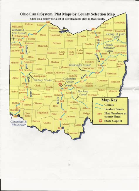Historic Ohio Canal Maps Historic Railroad Map Of Ohio And Pennsylvania