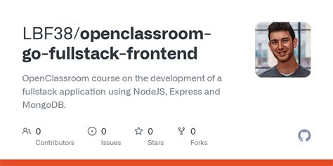 Github Lbf38openclassroom Go Fullstack Frontend Openclassroom Course On The Development Of A