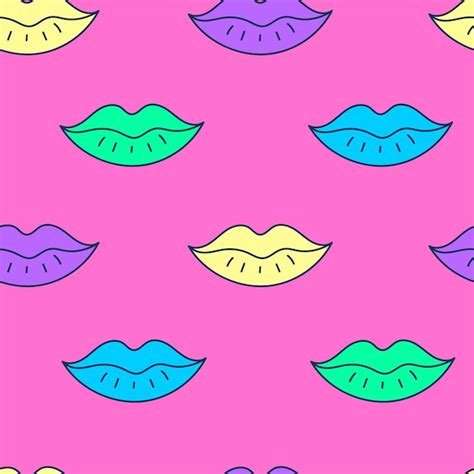 Premium Vector Colorful Lips Seamless Pattern