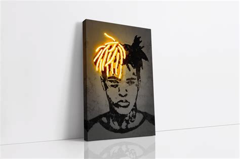Octavian Mielu Neon Xxxtentacion Giclée Canvas Print Evoked