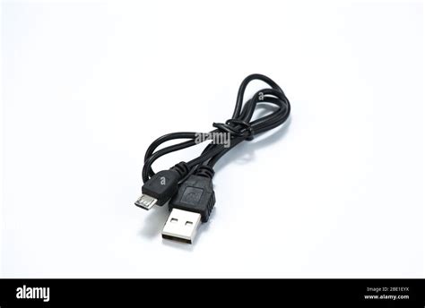 USB Cable Normal And Micro Isolated On White Stock Photo Alamy