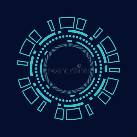 Sci Fi Circle Frame Modern User Interface Element Technology Futuristic Stock Vector