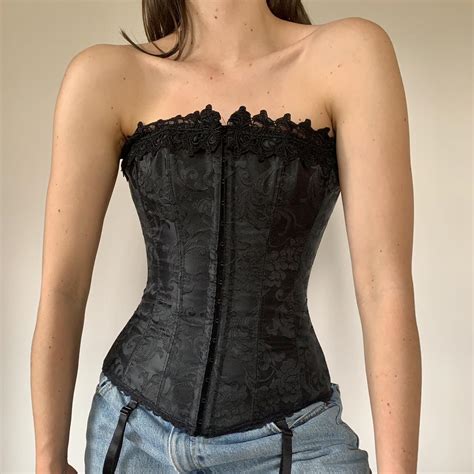Fredericks Of Hollywood Womens Black Corset Depop