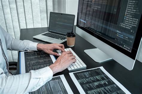 Premium Photo Developer Programmer Working On Project In Software