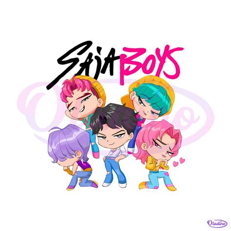 Kpop Demon Hunters Saja Boys Chibi Comfort Colors Anime Cartoon Png
