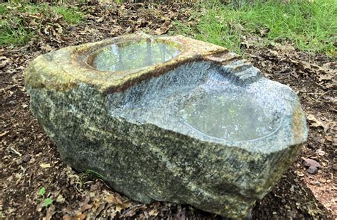 Boulder Benches And Boulder Bird Baths Handmade And Unique