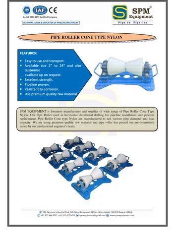 Nylon Coated Pipeline Pipe Rollers Exporter Size Upto 90 At ₹ 45600