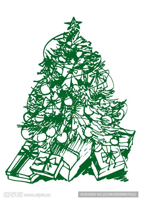 手绘圣诞树设计图图片素材其他设计图库昵图网