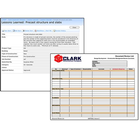 Constructability Review Excel Template