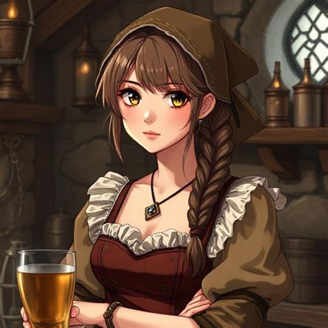 Sly Medieval Barmaid
