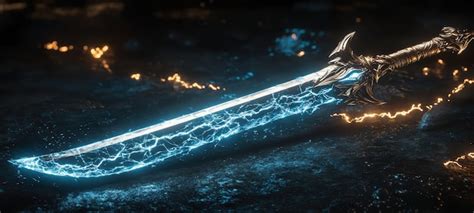 A Doublebladed Sword Its Edges Infused With Lightning Premium Ai