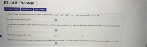 solved b7 14 8 problem 5 problem ust previous problem next