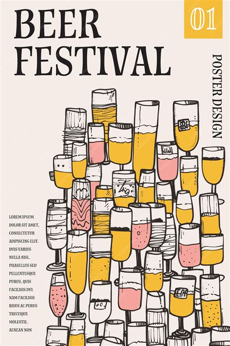 Premium Vector Beer Festival Poster Background Illustration Flyer For