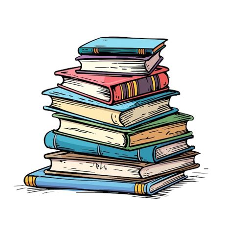 Premium Vector Hand Drawn Stack Of Books