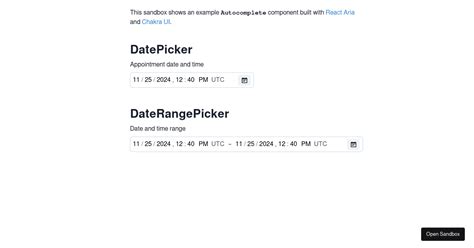 Internationalized Date Examples CodeSandbox