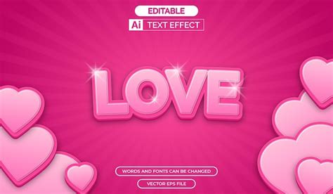 Love Text Effect Premium Vector