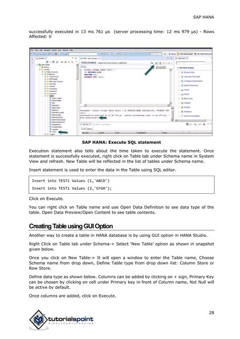 Sap Hana Tutorial Pdf