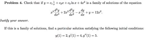 solved check that if y c 1 c 2x c 3 in x 4x 2 is a