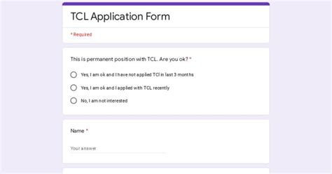 Saranya Samirajan On Linkedin Tcl Application Form