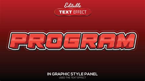 3d Editable Text Effect Program Theme 19487094 Vector Art At Vecteezy