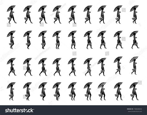Girl Walk Cycle Animation Sprites เวกเตอร์สต็อก ปลอดค่าลิขสิทธิ์ 738668044 Shutterstock