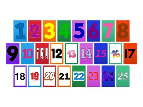 Numbers 1 25 Flip Tiles