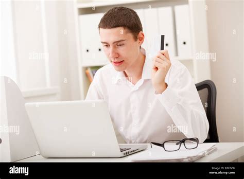 Man Using Credit Card Stock Photo Alamy