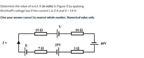 Solved Determine The Value Of E M F E In Volts In Figure Chegg Com