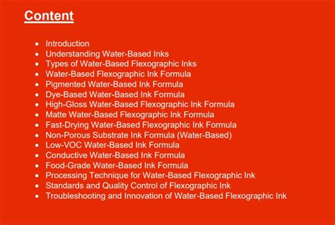 Water Based Flexographic Ink Formula At 1 Chemical Formula Services