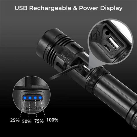 Rechargeable Tactical Flashlight Tactical Flashlight Militarykart