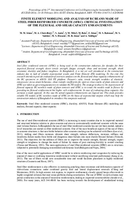 Pdf Finite Element Modeling And Analysis Of Rc Beams Made Of Steel