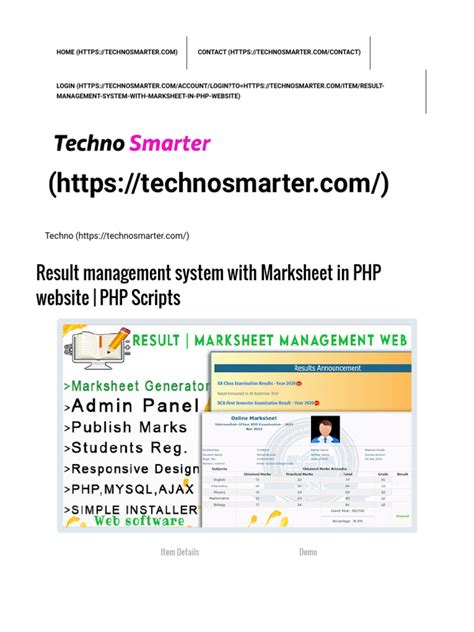Usman Result Management System With Marksheet Php Pdf Websites Php