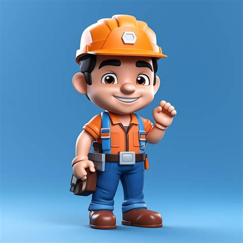 Premium Photo 3d Labour Cartoon Character
