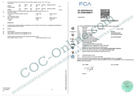 Coc Papers Abarth Car Certificate Of Conformity Free Shipping Coc Online