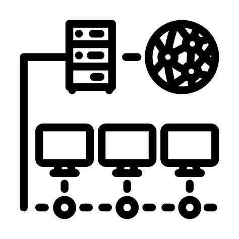 Network Configuration Repair Computer Line Icon Vector Illustration