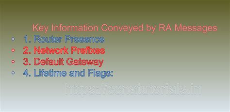 IPv6 Router Advertisement Messages CCNA TUTORIALS