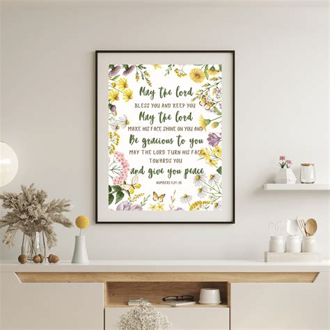 Numbers 6 24 26 Bible Verse Scripture Wall Art Bible Quote Bible