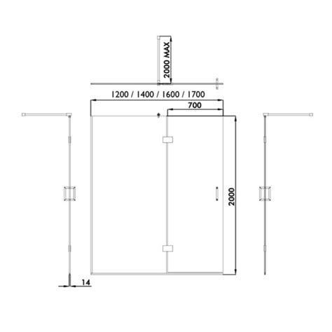 Dolphin D26003 Shower Screen With Screen Hinged Door Dolphin Solutions