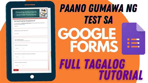 GOOGLE FORMS FULL TAGALOG TUTORIAL GOOGLEFORMS ONLINETEST YouTube