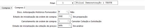 Erp Ordem De Compra Qual A Configuração Para Mostrar O Botão