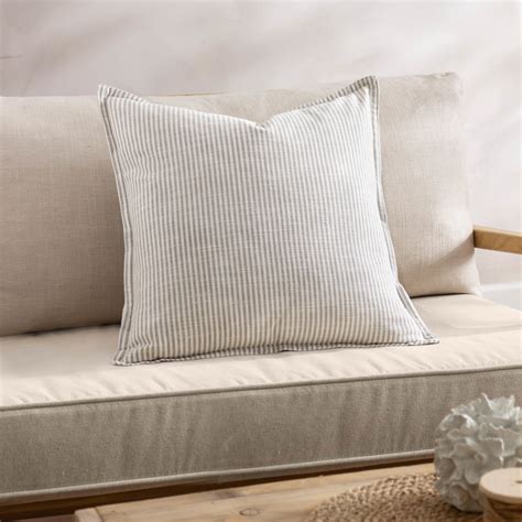 Truro Grey And White Striped 45cm Cushion Mfi